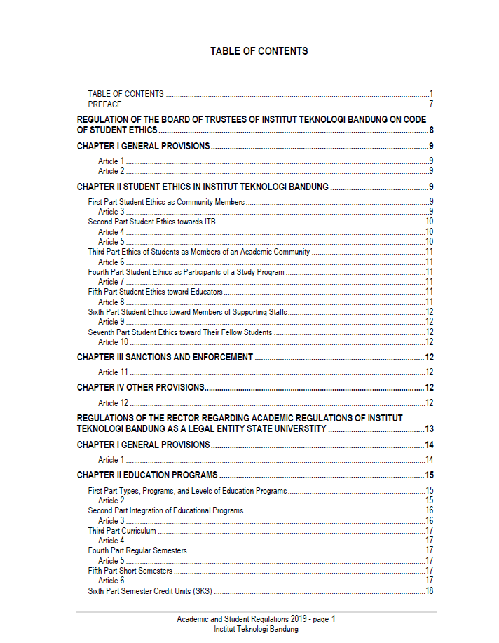 Academic Rules – Fisika ITB