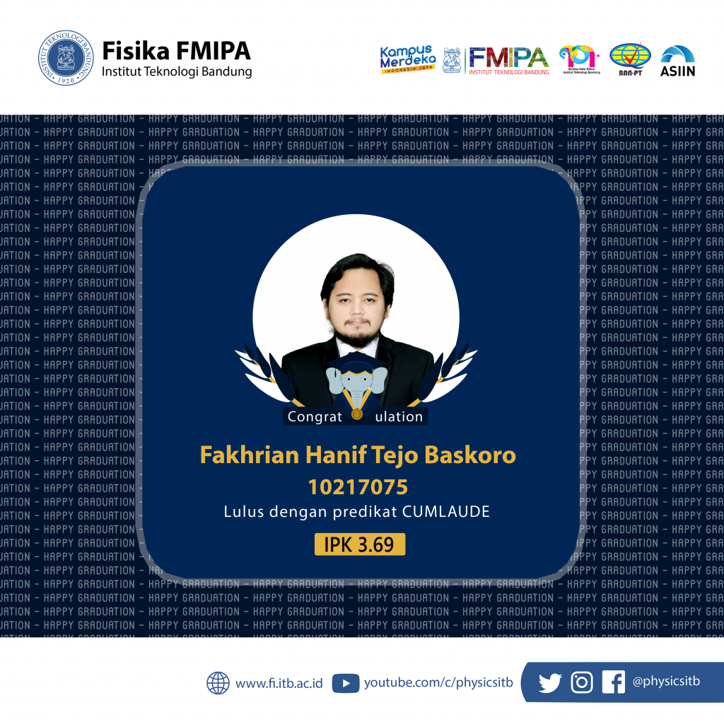 Wisudawan Cumlaude Pada Wisuda Oktober FISIKA ITB 2021 – Fisika ITB